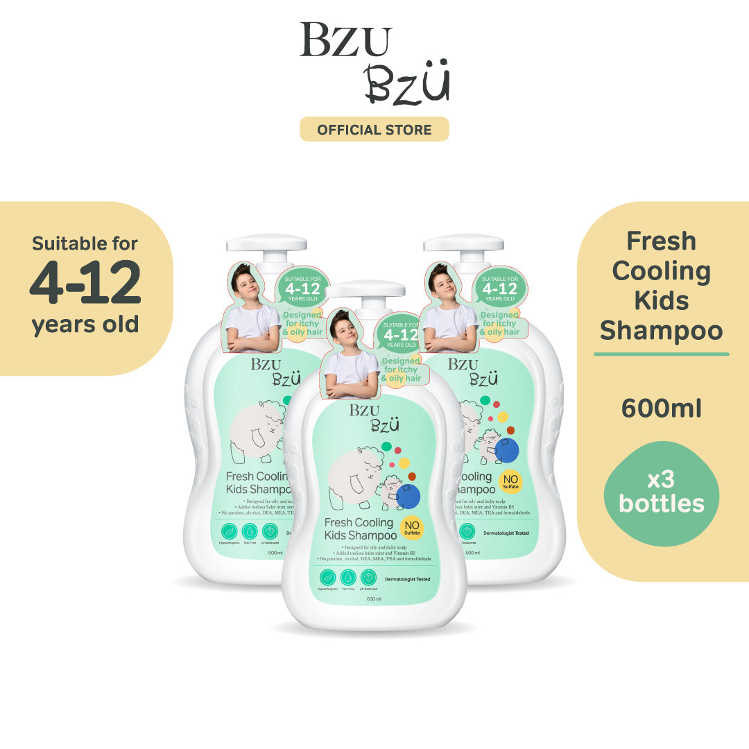 BZU BZU Fresh Cooling Kids Shampoo, 600ml x 3 bottle – BZU BZU Singapore