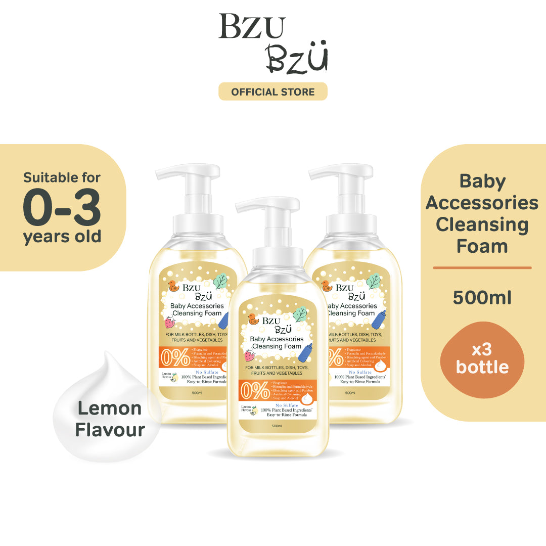 BZU BZU Baby Accessories Cleansing Foam Lemon Flavour, 500ml x 3 bottl ...
