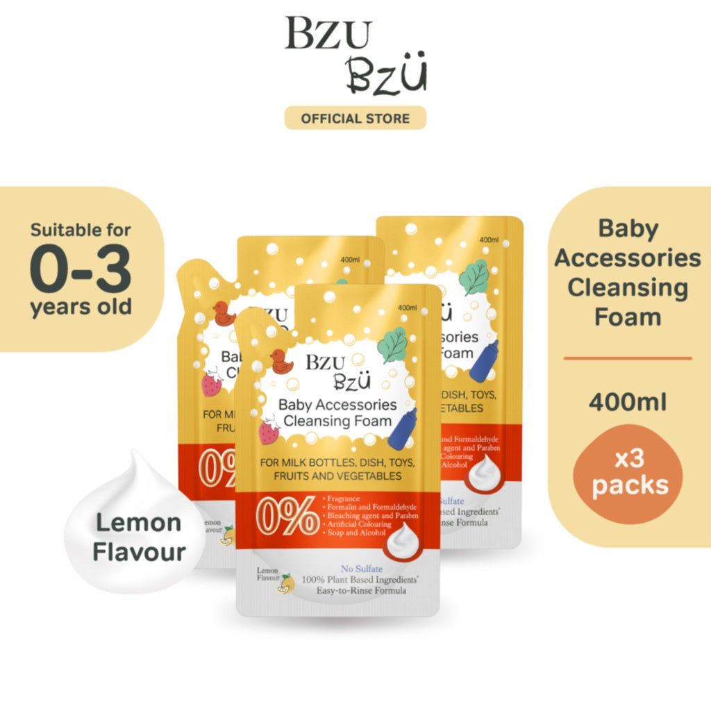BZU BZU Baby Accessories Cleansing Foam Refill Lemon Flavour, 400ml x ...