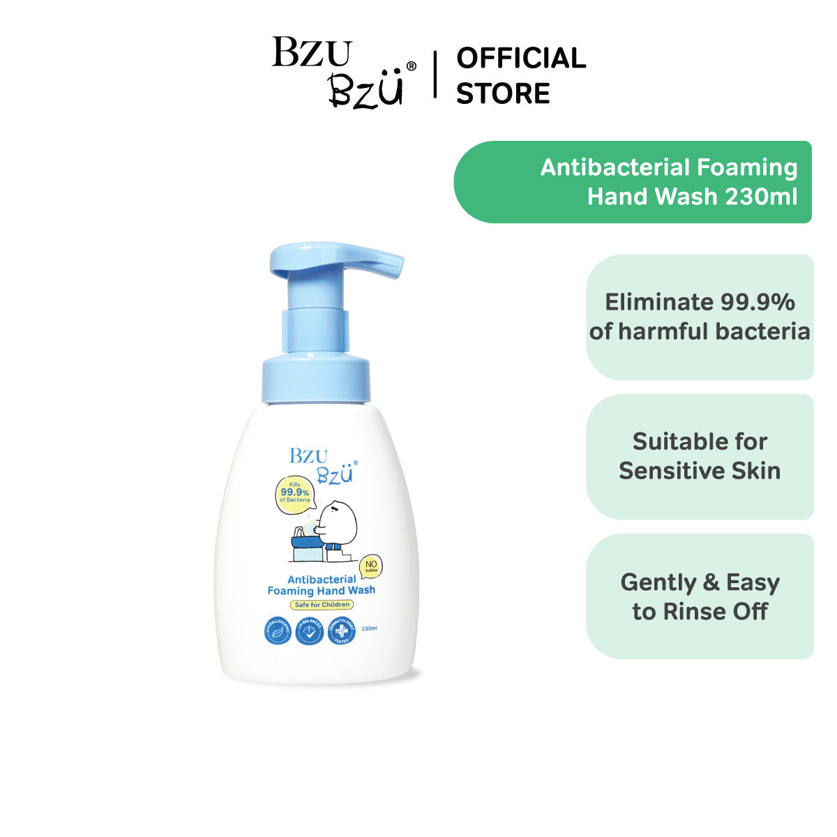 BZU BZU Antibacterial Foaming Hand Wash 230ml – BZU BZU Singapore