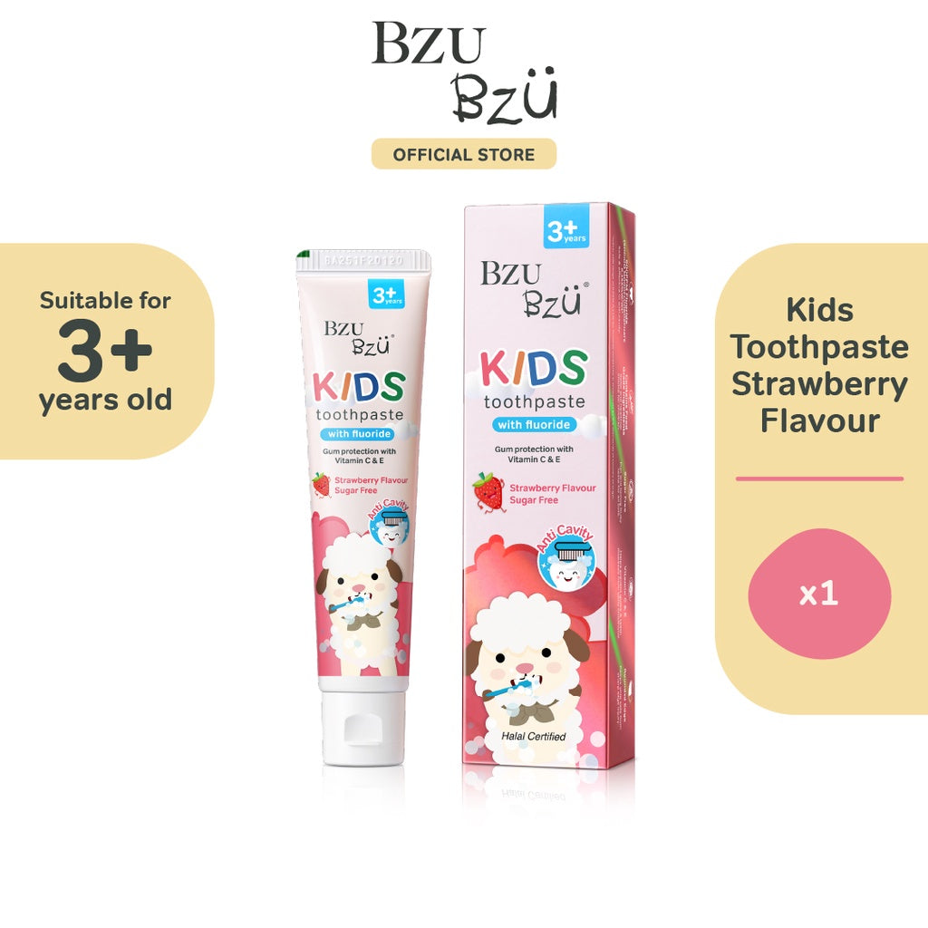 BZU BZU Kids Toothpaste Strawberry Flavour (50g) – BZU BZU Singapore